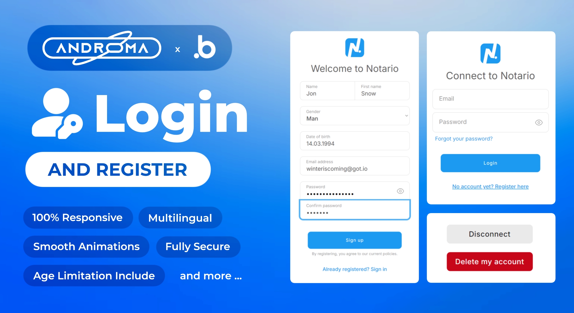 Login / Register System Template | Bubble